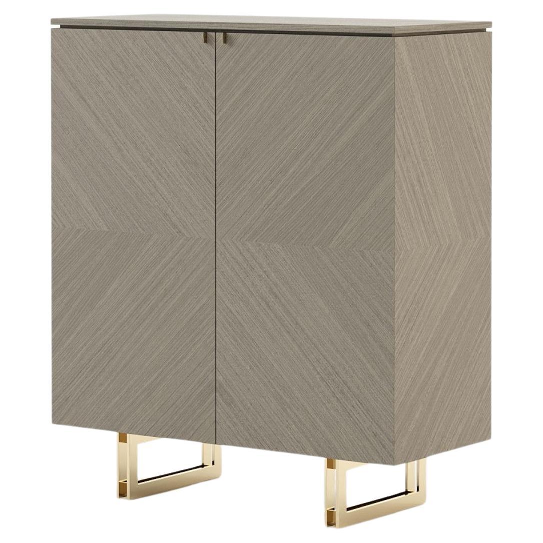 Contemporary Highboard Offered In Smoked Eucalyptus For Sale at 1stDibs