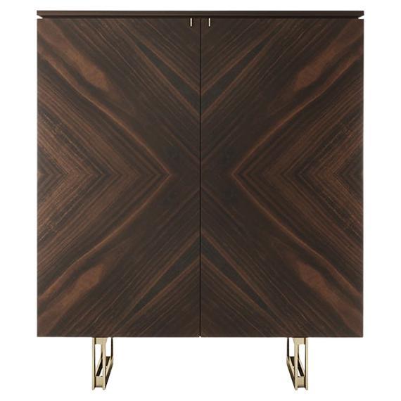 Contemporary Curved Highboard with Lacquered Base For Sale at 1stDibs