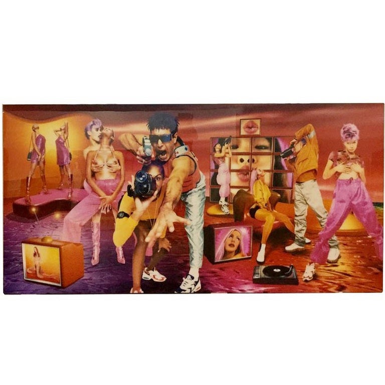 Contemporary Huge Orange Vision Plexiglass A.P. Micha Klein Signed ...