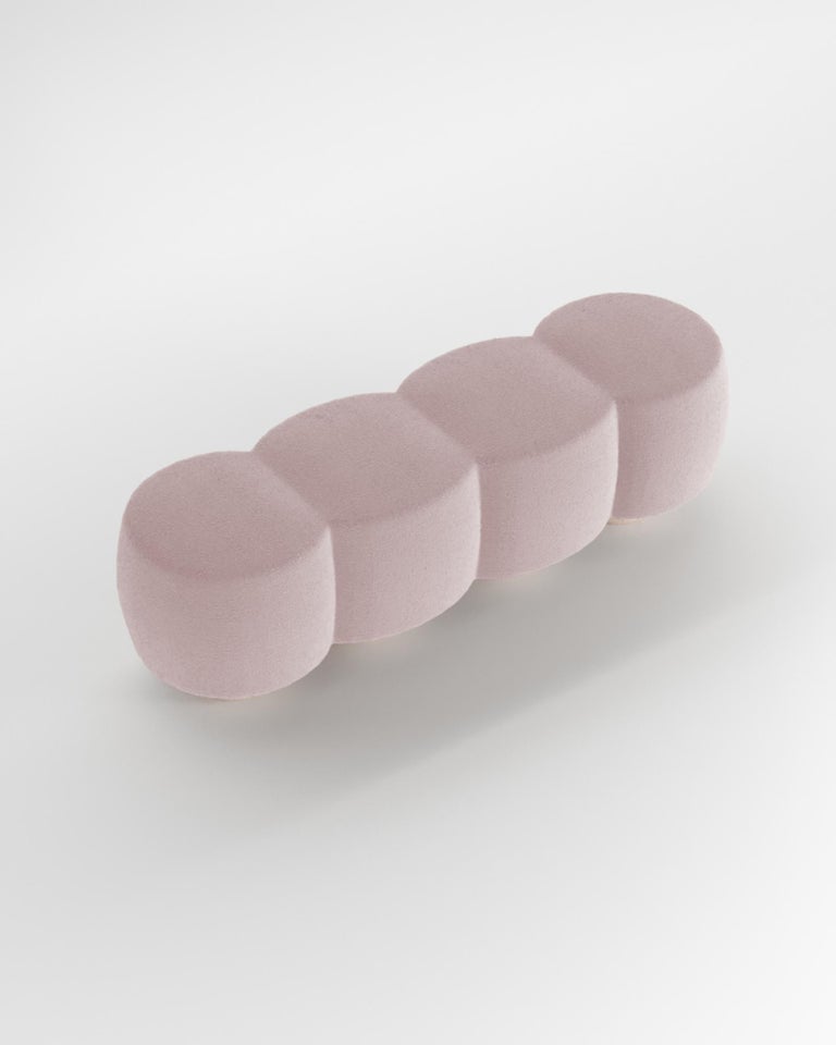 Contemporary Hygge Cloud Bench in Boucle Pink by Saccal Design House ...