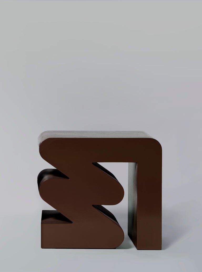 Contemporary Identity Stool in Espresso Coloured Lacquer For Sale at ...