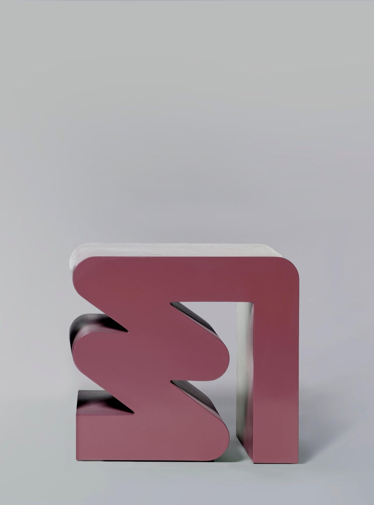Contemporary Identity Stool in Olive Coloured Lacquer by Jimena ...
