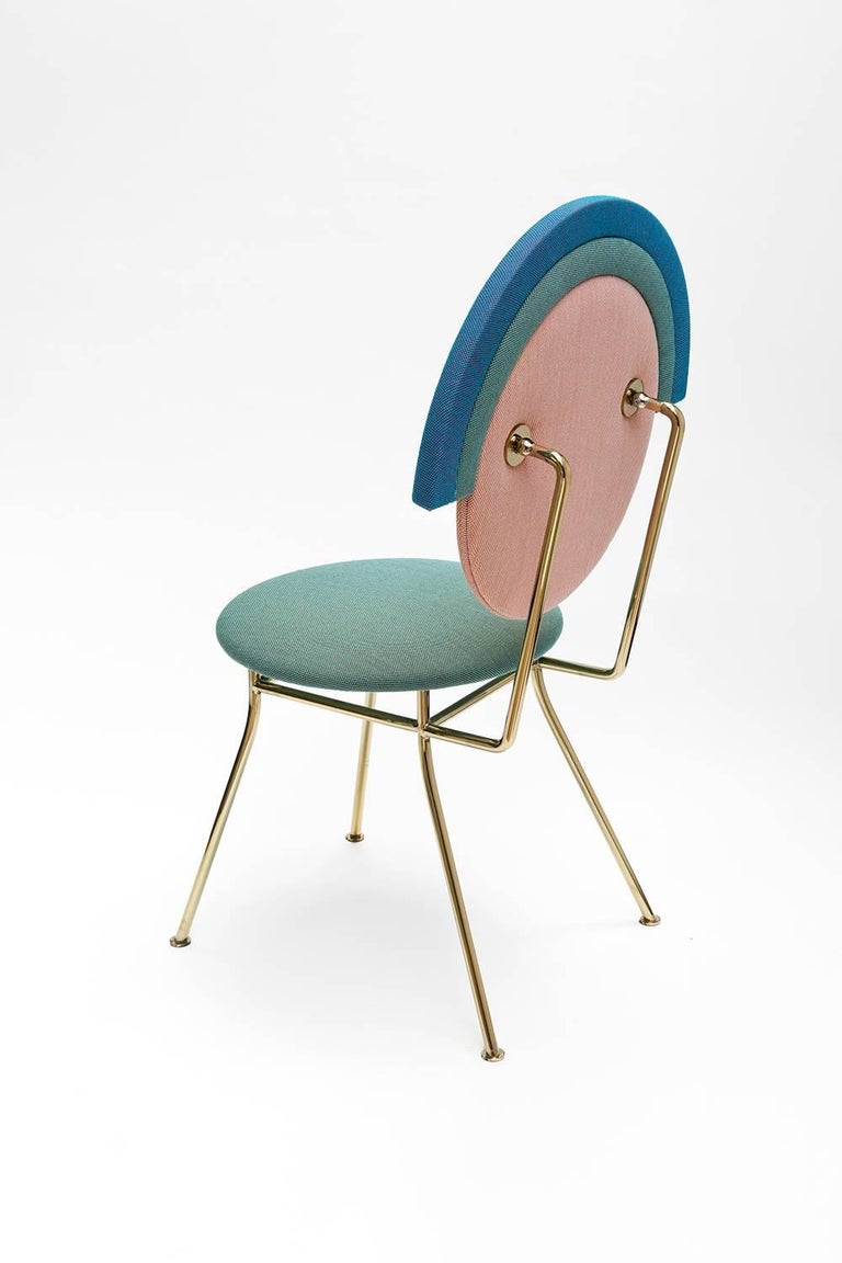 Contemporary Iris Chair with Brass Finished Legs For Sale at 1stDibs