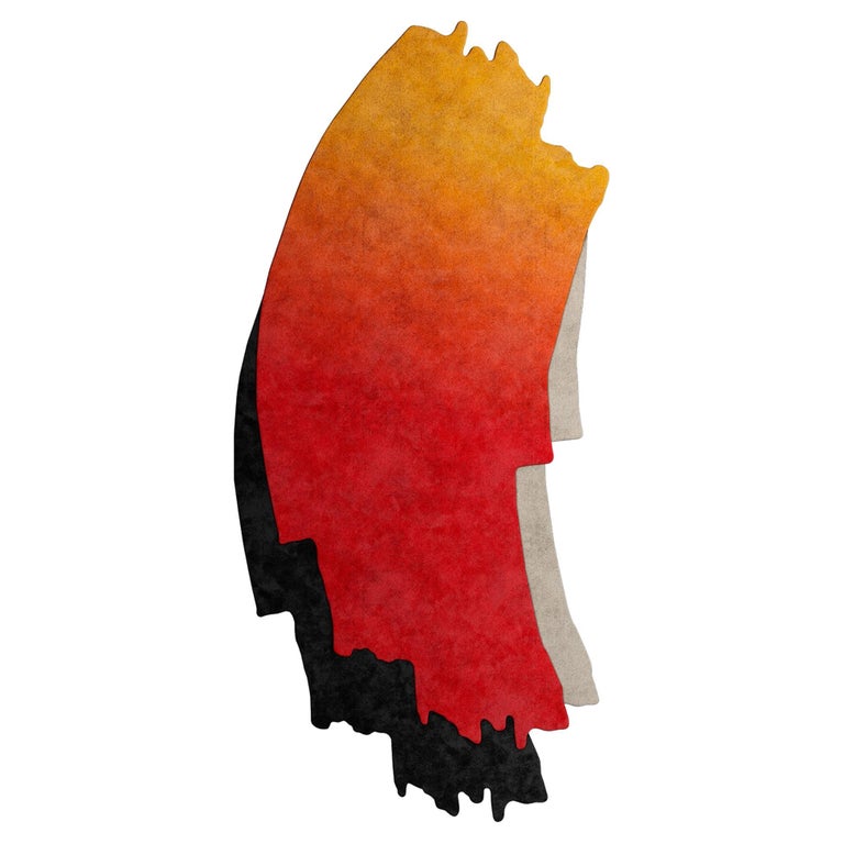 Contemporary Irregular Shape Hand-tufted Rug Gradient Yellow, Orange ...