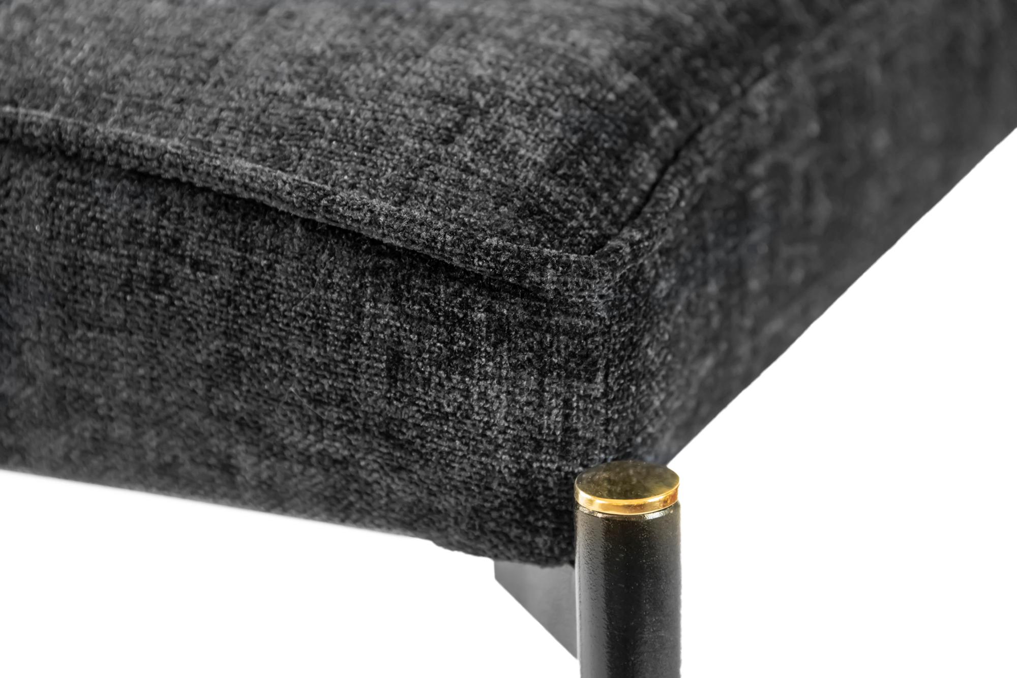 Contemporary Italian Bench in Metal, Textile and Brass Details at 1stDibs