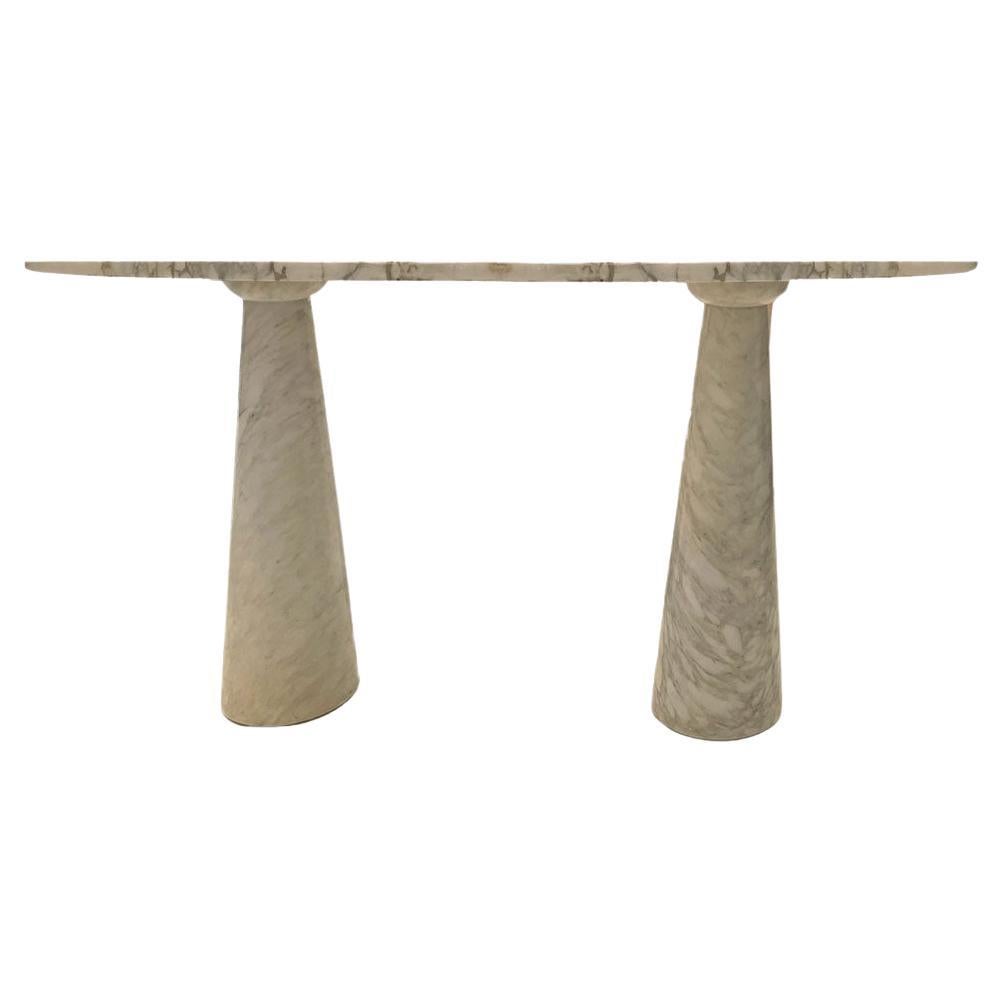Contemporary Italian Carrara Marble Console at 1stDibs