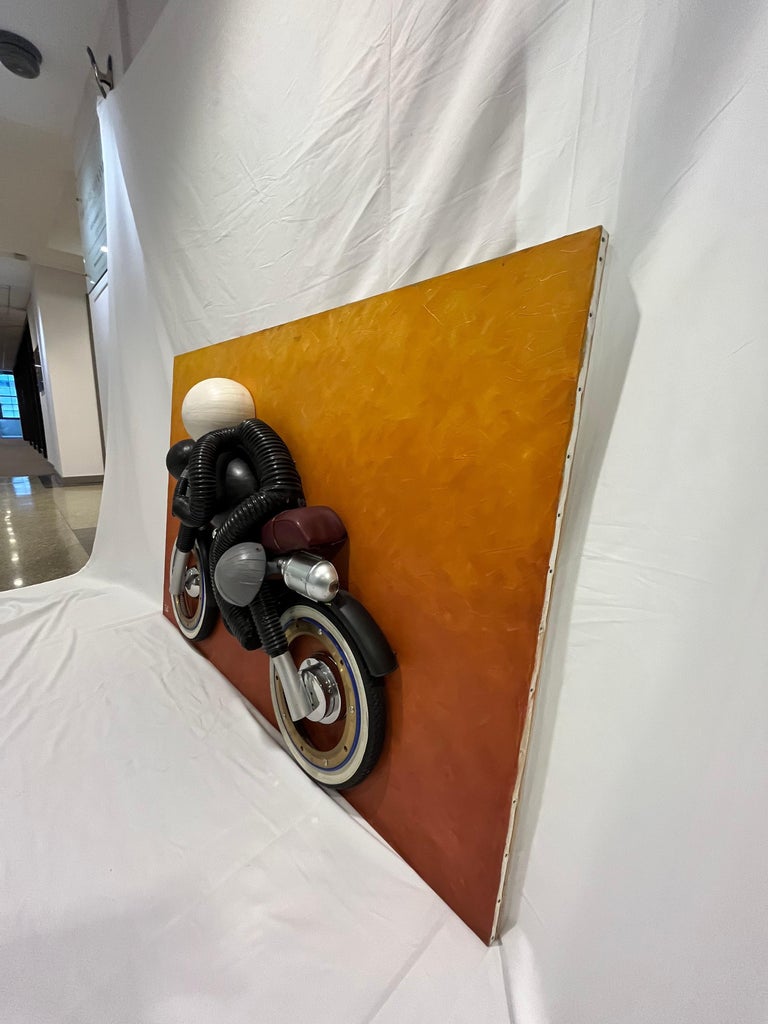 Contemporary Italian Found Objects Recycled Art Sculpture of a Biker ...