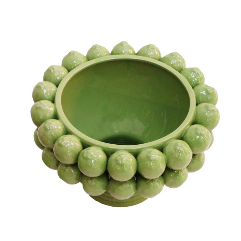 Contemporary Italian Fruit Bowl, Ceramic Vase with Fruit Motifs, For ...