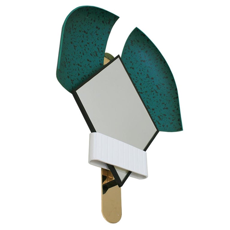 Contemporary Italian Green "Bonnet" Mirror Designed by Elena ...