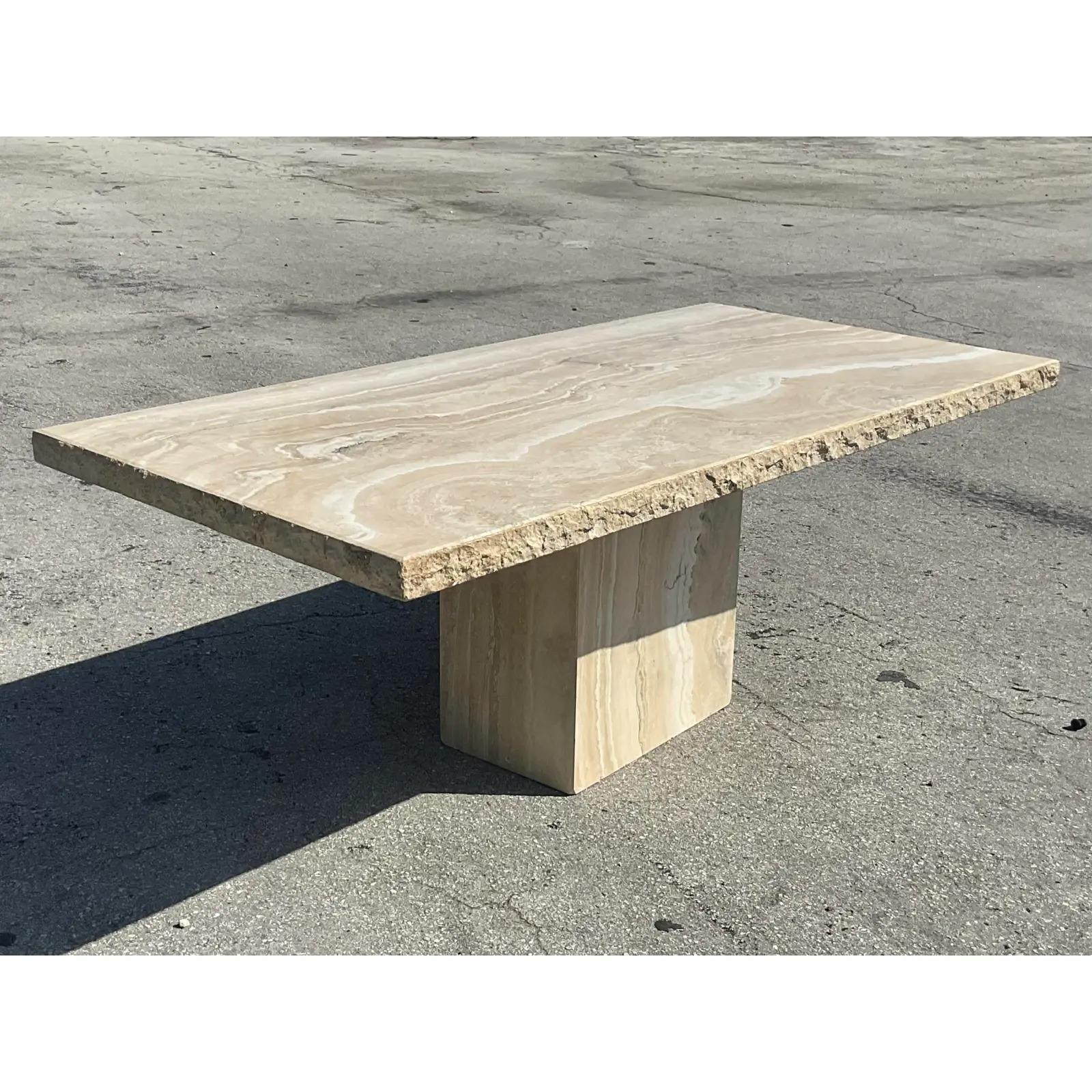 Contemporary Italian Jagged Edge Stone International Dining Table at ...