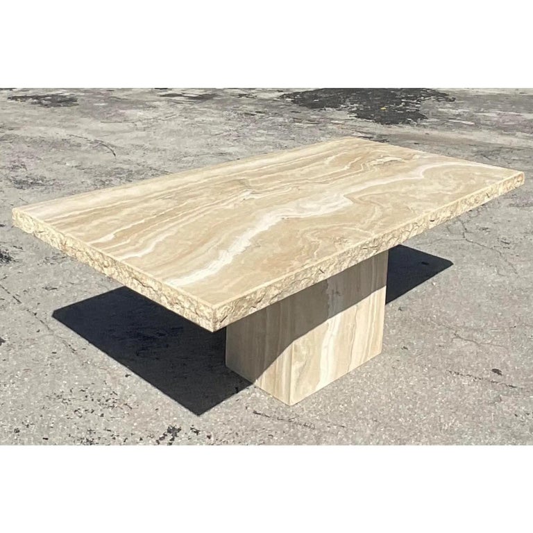 Contemporary Italian Jagged Edge Stone International Dining Table For ...