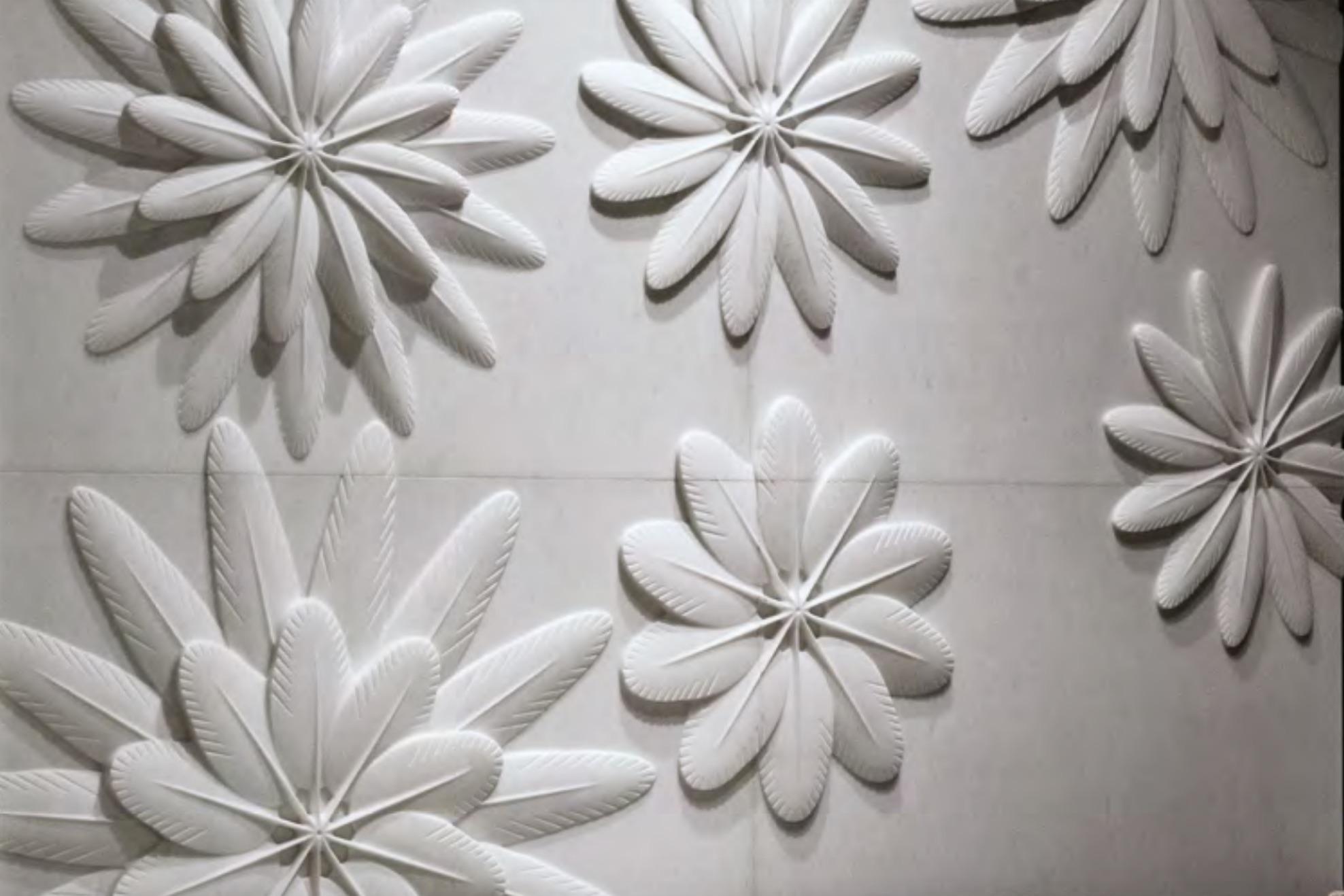 Contemporary Italian Marble 3D Wall Feature in White Marble For Sale at ...