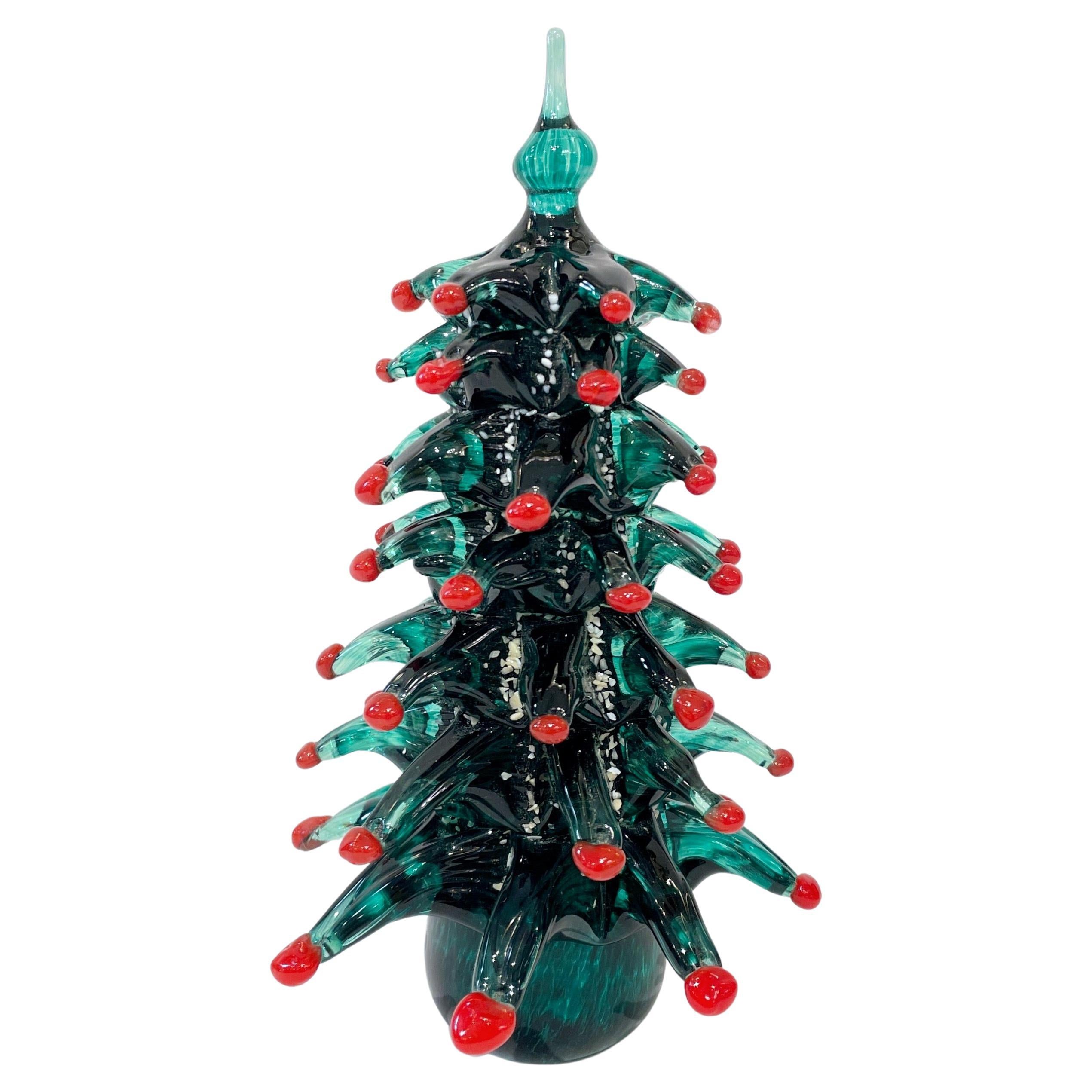 Cenedese 1980s Italian Modern 24K Gold Dust Twisted Murano Glass Tree ...