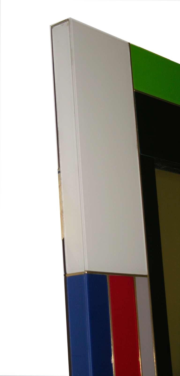 Contemporary Italian Mondrian Decor Blue Green Yellow White Black Glass ...