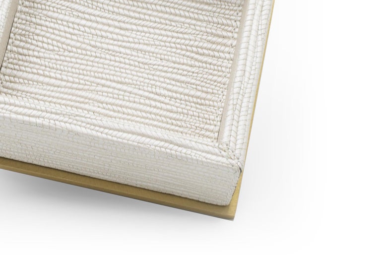 Contemporary Italian Pearlescent and Gilt Metal Square Valet Tray For ...