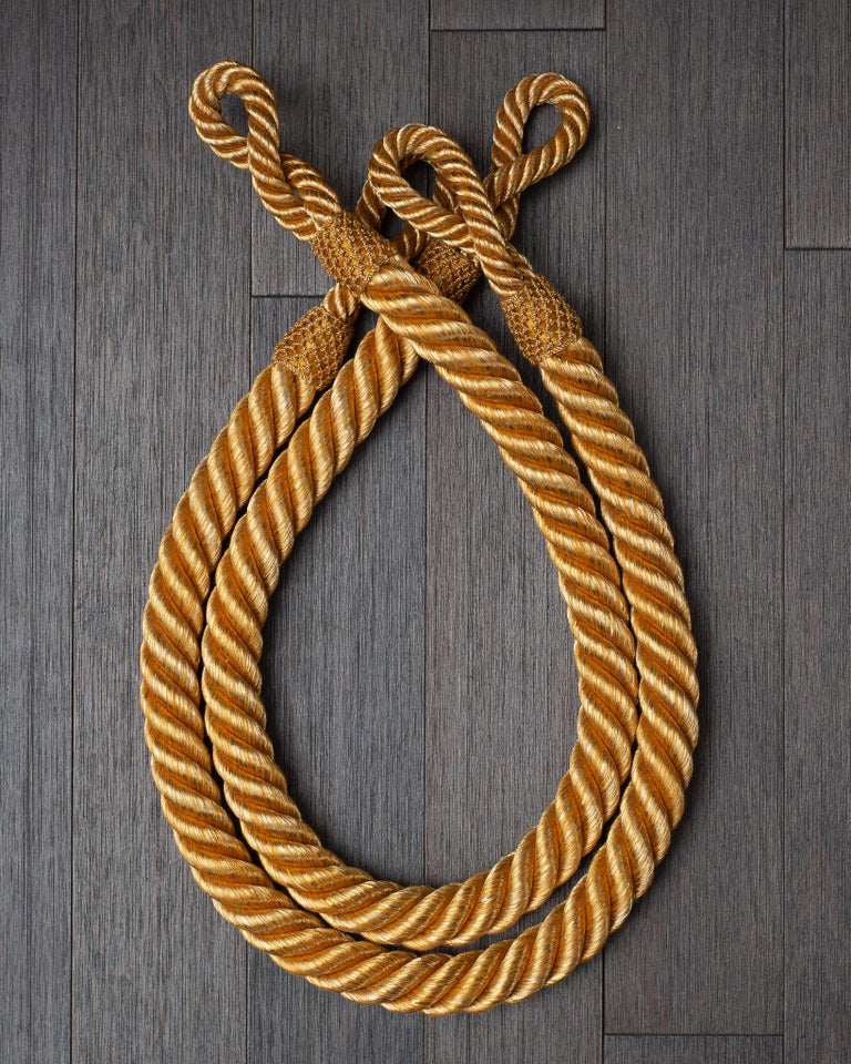 Contemporary Italian Thick Metallic Rope Curtain Tiebacks For Sale at ...