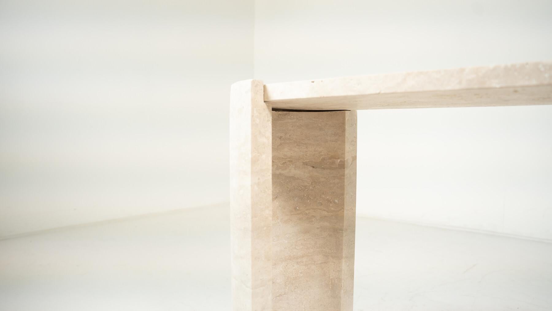 Contemporary Italian Travertine Console For Sale at 1stDibs