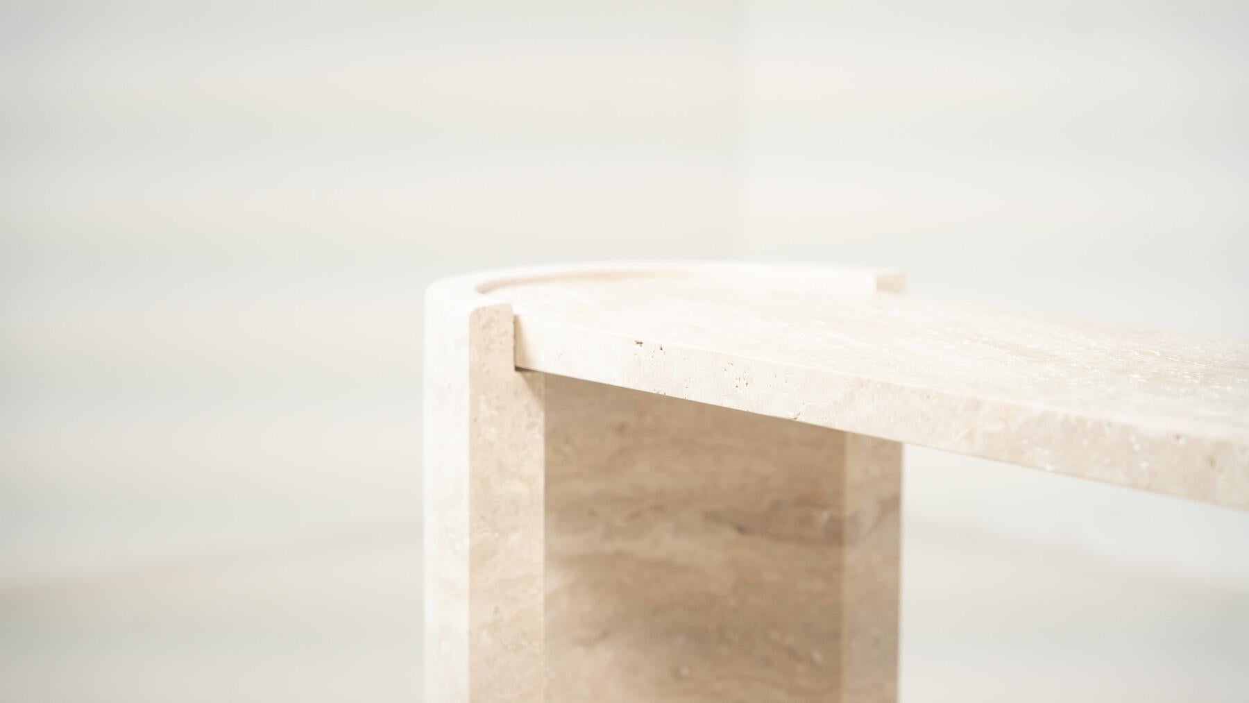 Contemporary Italian Travertine Console For Sale at 1stDibs