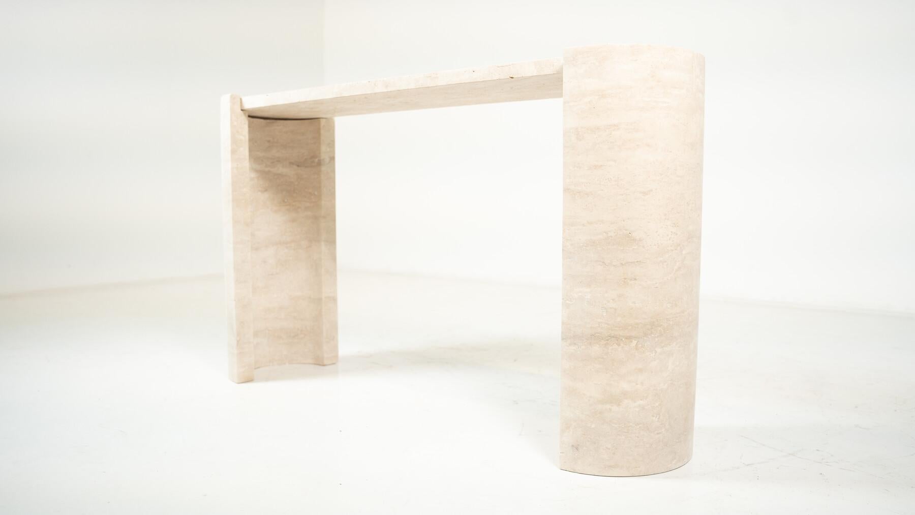 Contemporary Italian Travertine Console For Sale at 1stDibs