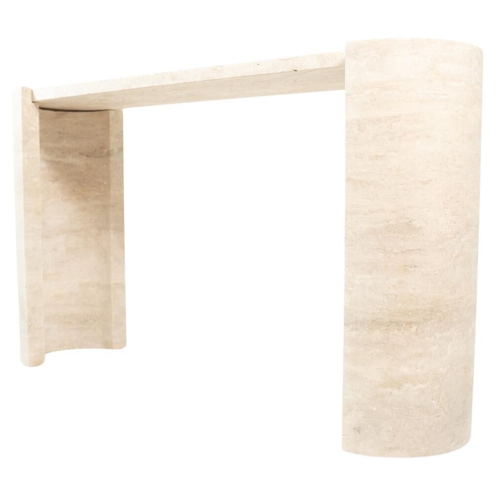 Contemporary Italian Travertine Console For Sale at 1stDibs