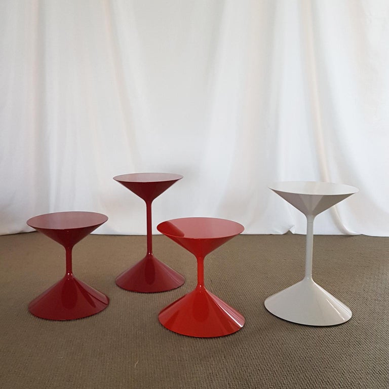 Contemporary Italian Zanotta Red or White or Orange Glossy Lacquer ...