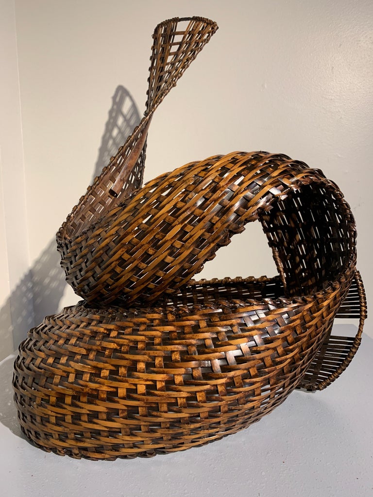 Contemporary Japanese Bamboo Basketry Sculpture Attributed to Honma ...