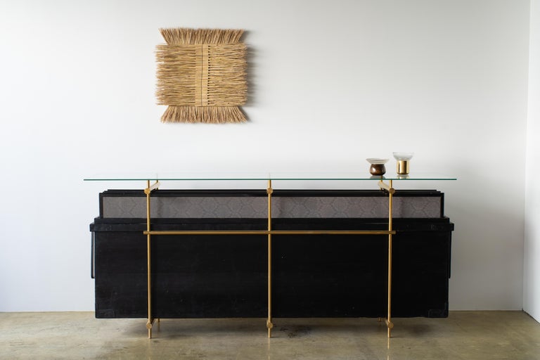 Contemporary Japanese Console with Folding Screen Zen Japanese Modern ...