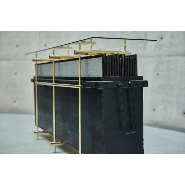 Contemporary Japanese Console with Folding Screen Zen Japanese Modern ...