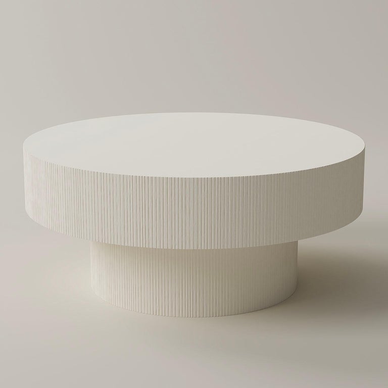 Contemporary Jesmonite Coffee Table, Pilotis Carved Table by Malgorzata ...