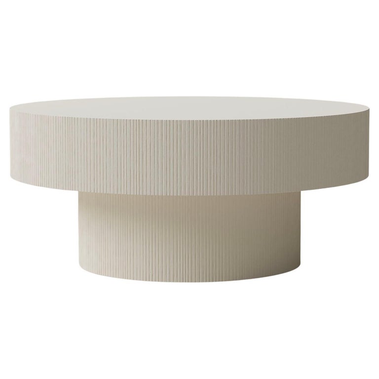 Contemporary Jesmonite Coffee Table, Pilotis Carved Table by Malgorzata Bany For Sale at 1stDibs