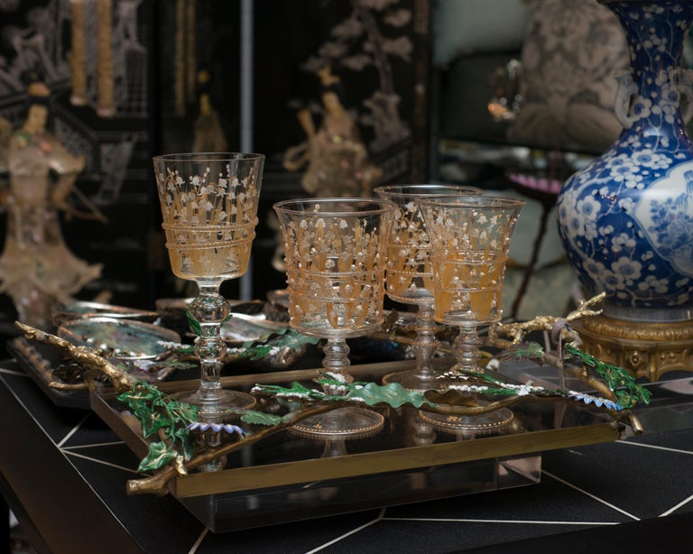 Joy De Rohan Chabot Lily of the Valley Green and White Hand Painted ...