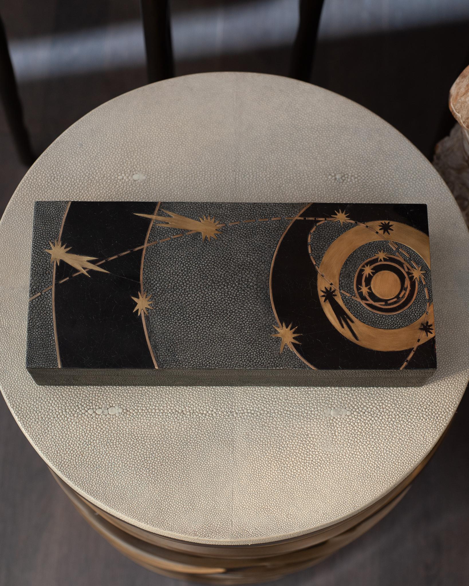 Contemporary Kifu Paris Constellation Charcoal Shagreen, Penshell and ...