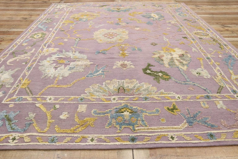 Contemporary Kilim Souf Rug with Oushak Design and Modern Bohemian ...