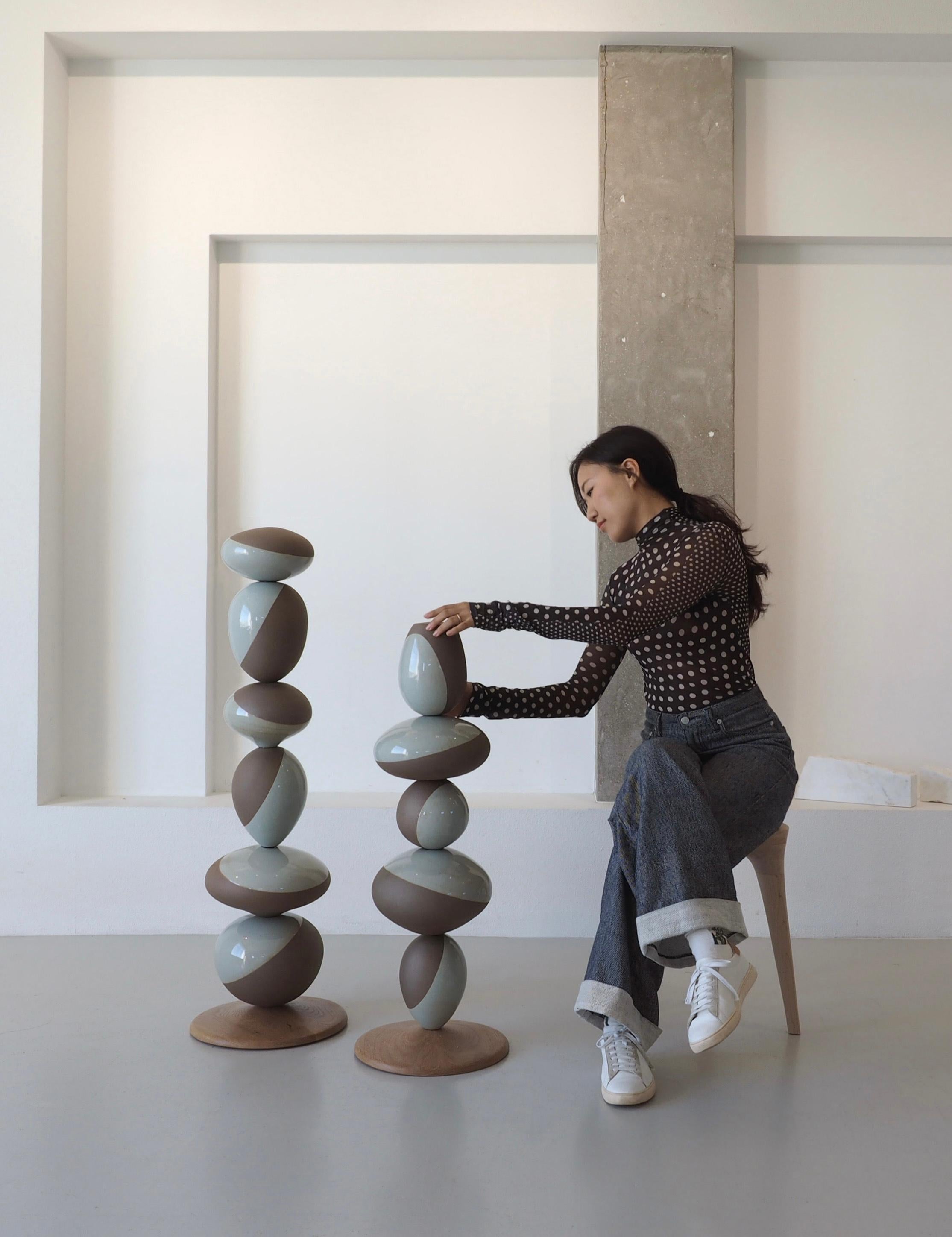 Contemporary Korean Ceramic, "Large Stack Sculpture I" by Soo Joo For Sale at 1stDibs