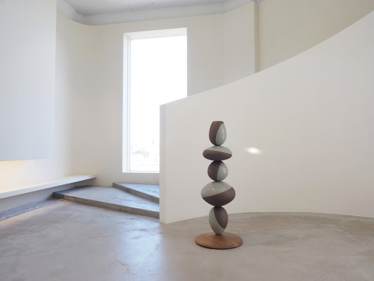 Contemporary Korean Ceramic, "Large Stack Sculpture Pair" by Soo Joo ...