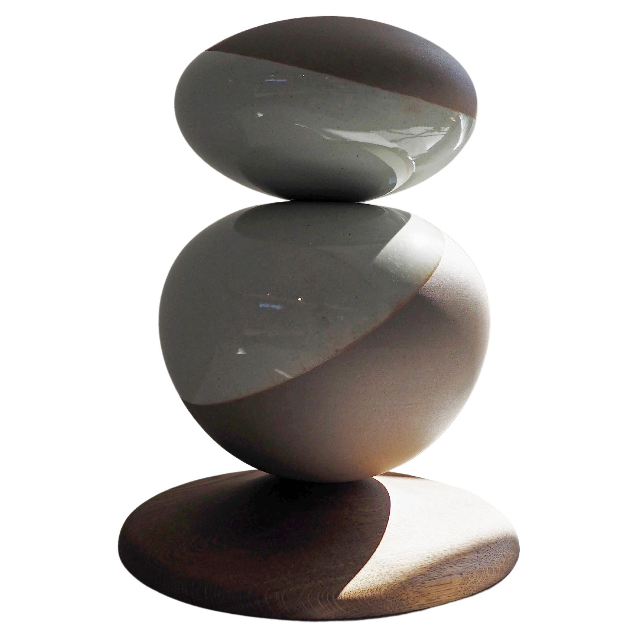 Contemporary Korean Ceramic, "Large Stack Sculpture Pair" by Soo Joo ...