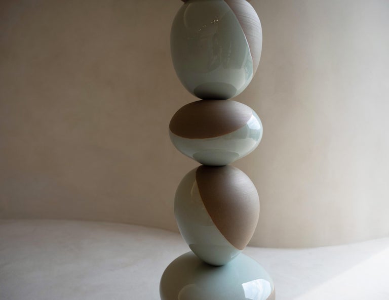Contemporary Korean Ceramic, Stack Sculpture - "Stack Vessel Pair" by ...