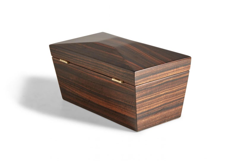 Contemporary Lacquered Ebony Wood Rectangular Decorative Box For Sale ...
