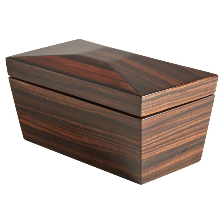 Contemporary Lacquered Ebony Wood Rectangular Decorative Box For Sale ...