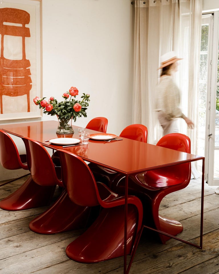 Contemporary Lacquered Steel Table For Sale at 1stDibs