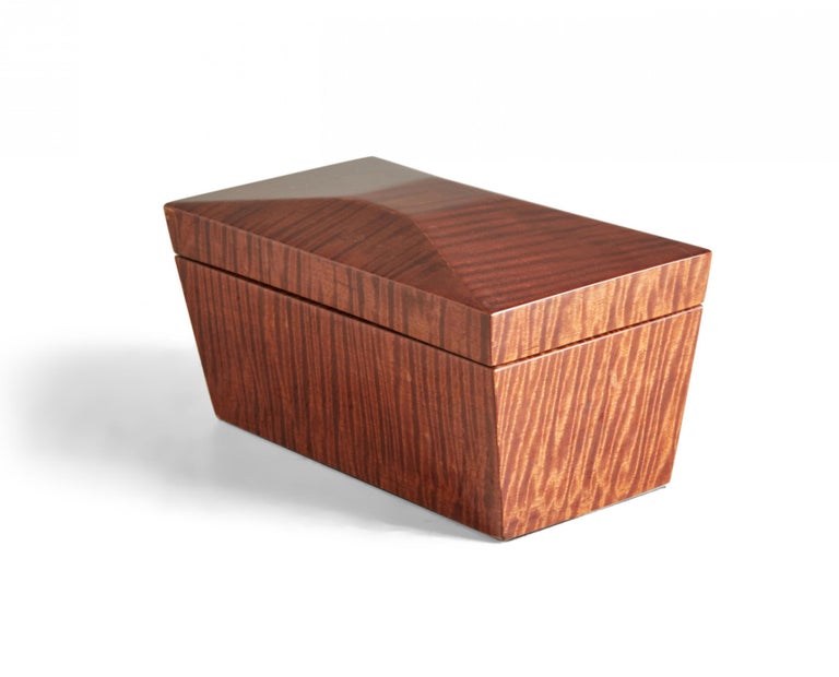 Contemporary Lacquered Tiger Maple Rectangular Decorative Box For Sale ...