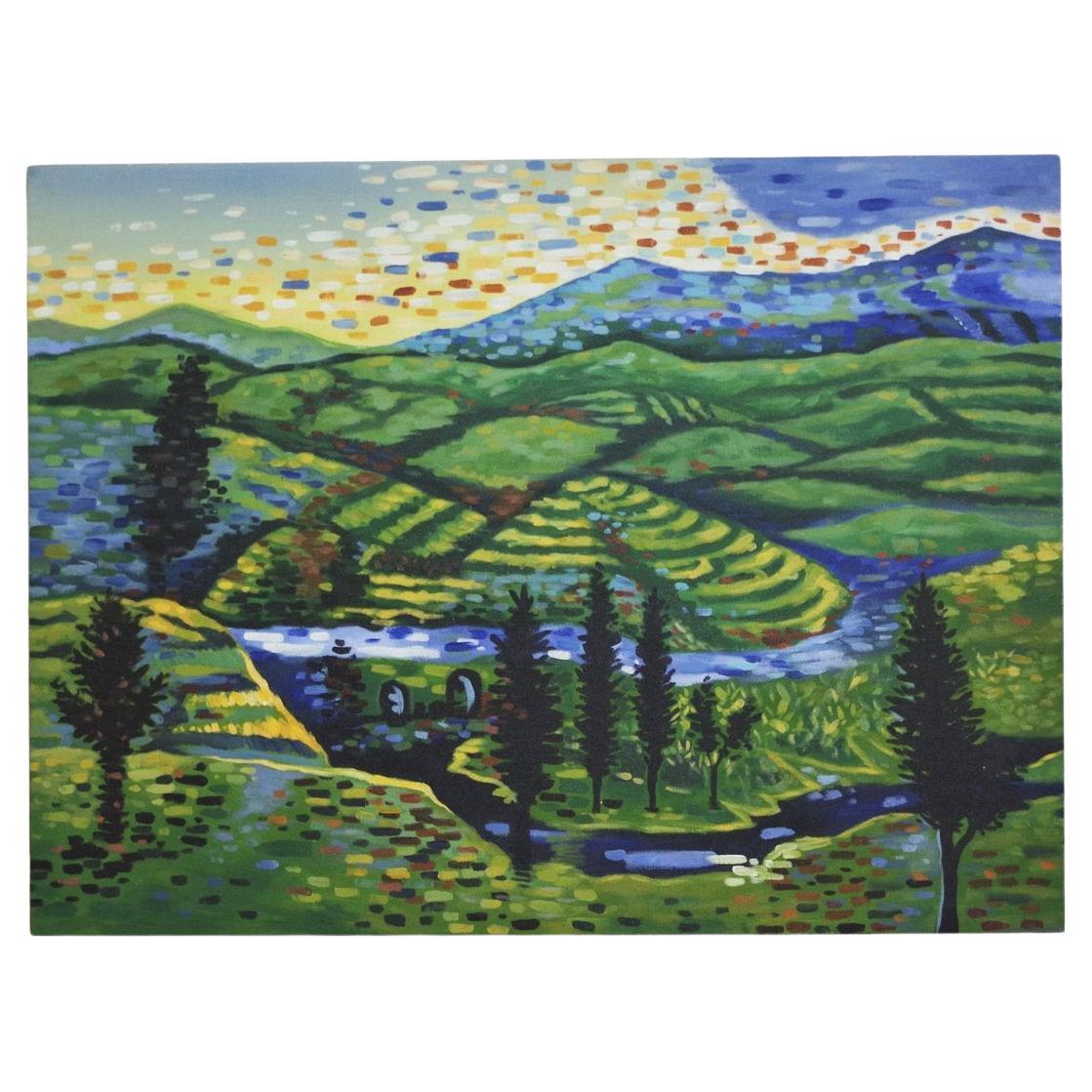 Contemporary Landscape Painting on Canvas - A 2000s Modern Masterpiece ...