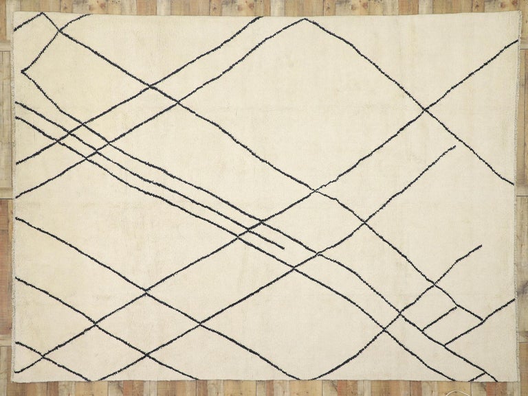 New Contemporary Large Moroccan Area Rug with Modernist Style For Sale ...