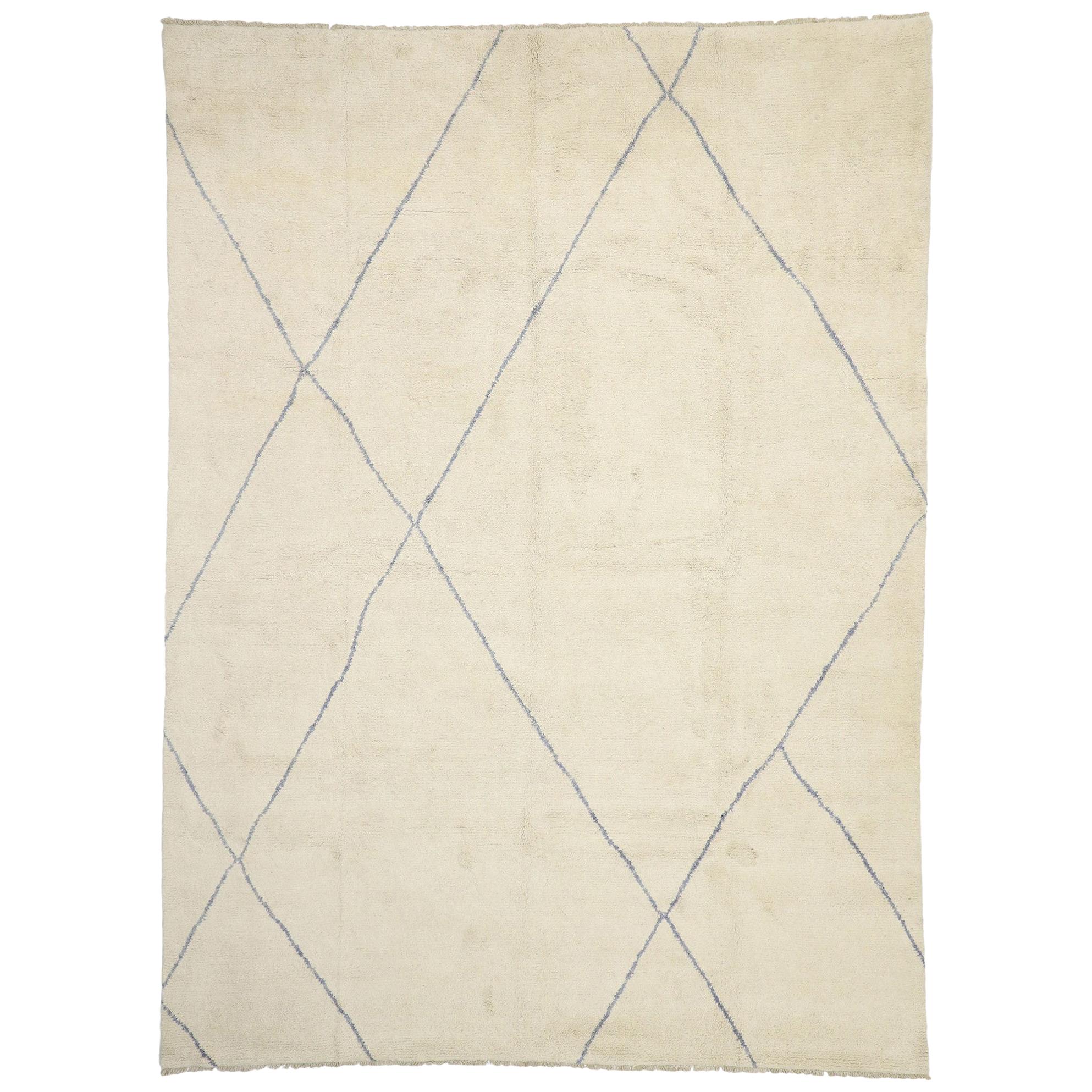 Contemporary Large Moroccan Rug with Cozy Minimalist Vibes and ...