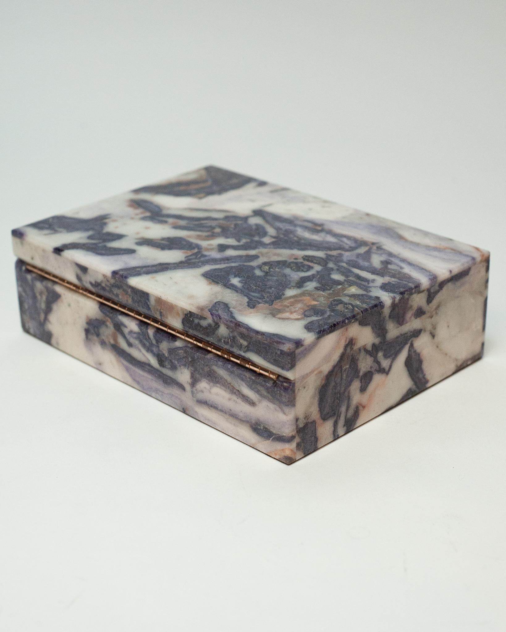 Contemporary Large Purple Opal Box with Hinged Lid For Sale at 1stDibs