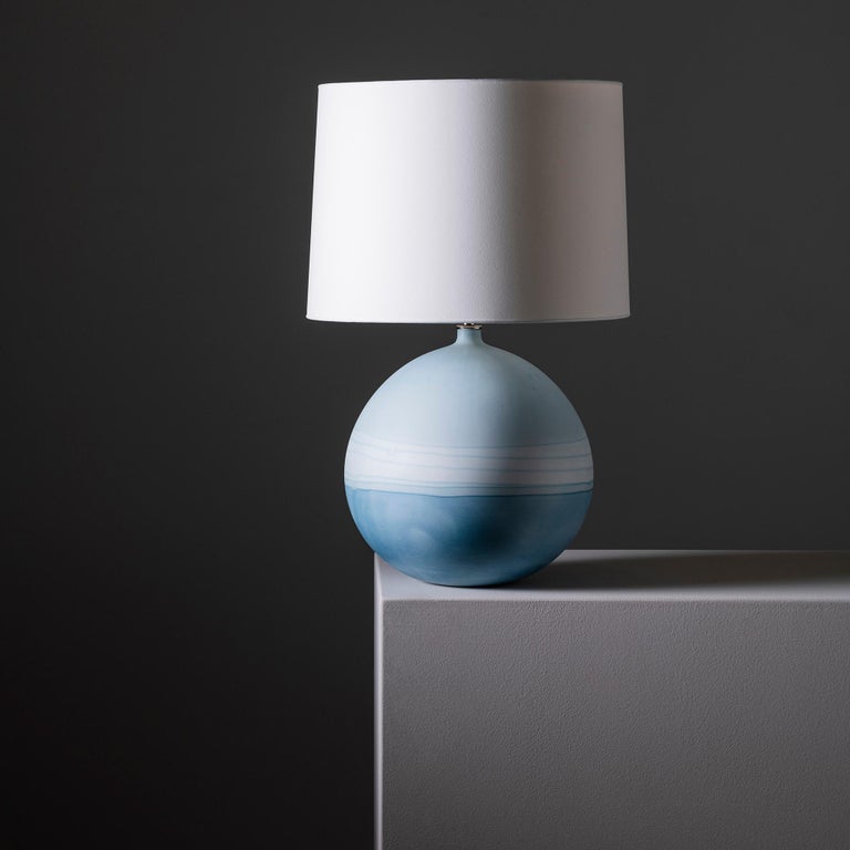 Contemporary Large Round Jupiter Table Lamp in Blue Ombre by Elyse ...