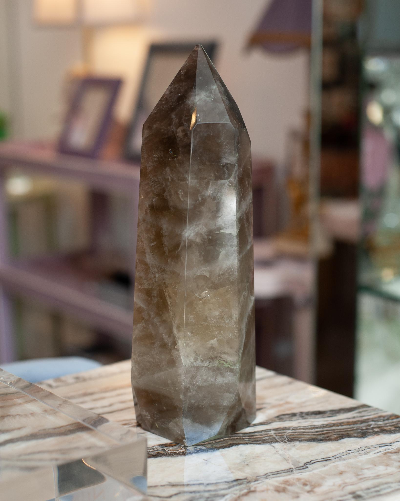 Contemporary Large Smoky Quartz Obelisk / Crystal Point at 1stDibs ...
