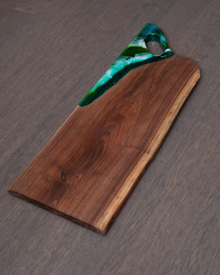 Contemporary Large Walnut Charcuterie Serving Board with Coloured ...