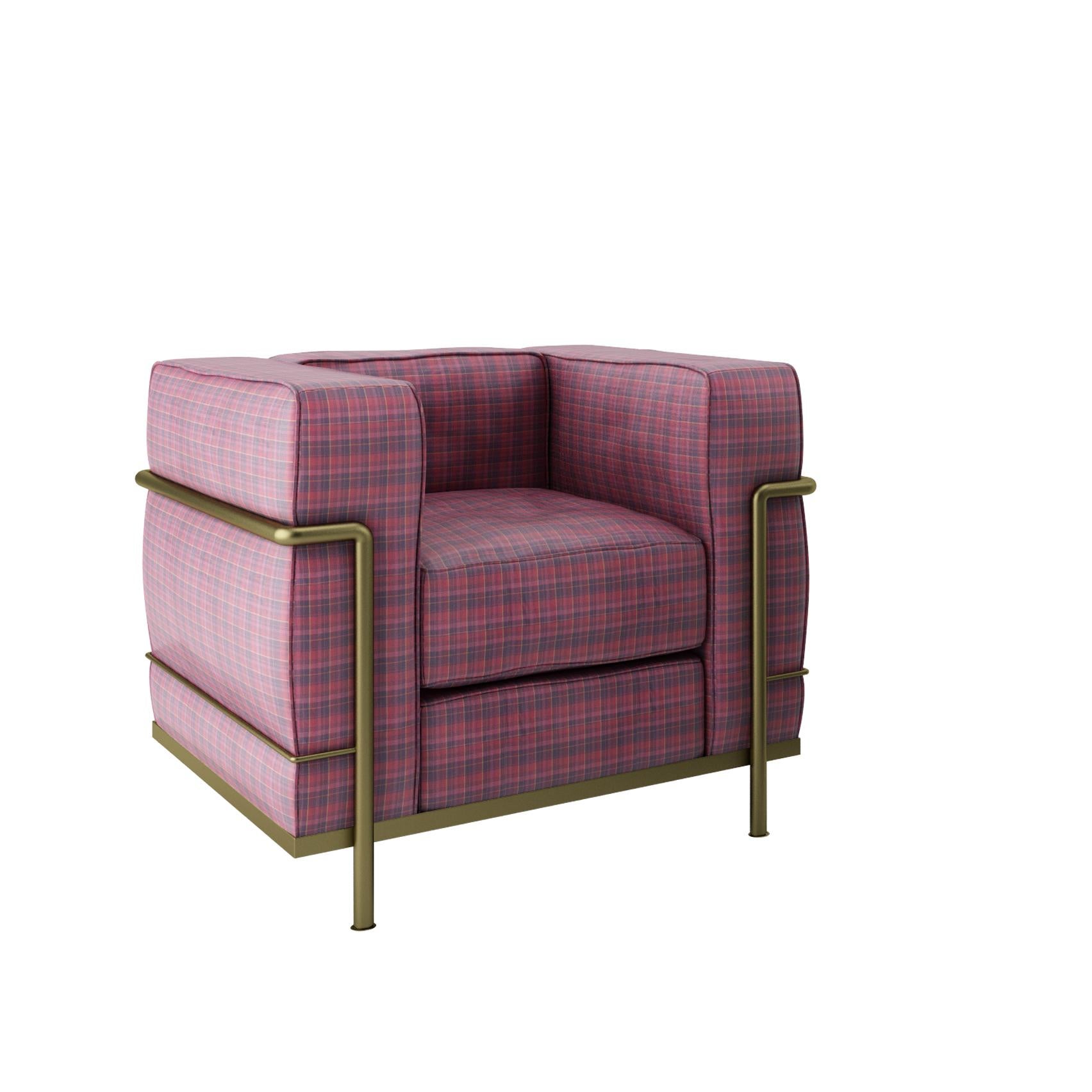 Contemporary LC2 Brass Armchair Celebrating 100 Years Bauhaus and Le ...