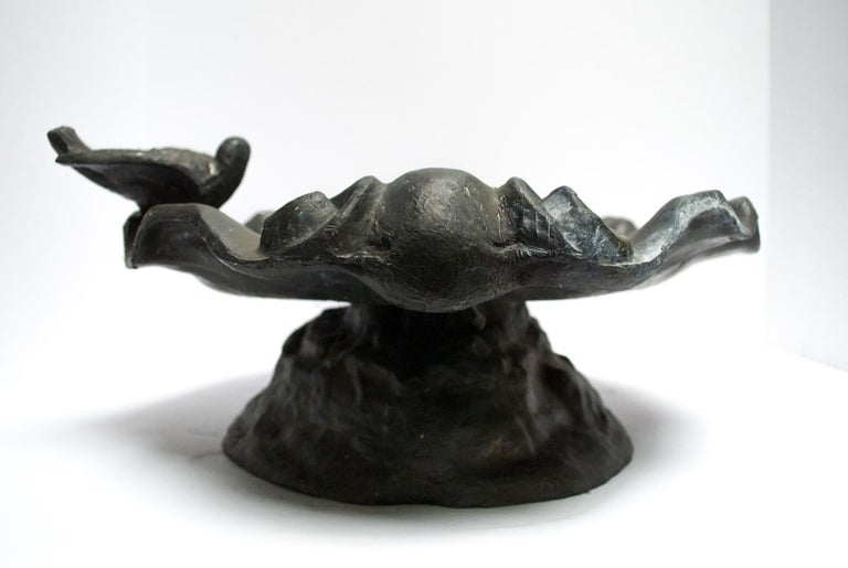 Contemporary Lead Bird Bath, Stephen C. Markham at 1stDibs
